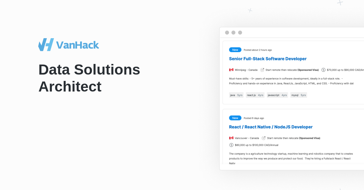 Data Solutions Architect - VanHack